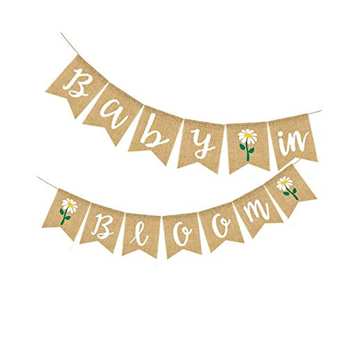 Baby in Bloom Banner Burlap Bunting Banner Garland Sign for Boy Girl Baby Shower Garland Decoration