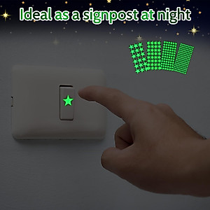 554pcs Glow in The Dark Stars Stickers for Ceiling Star Decals Stickers 3D Glowing in The Dark Room Wall Decor Ceiling Stars Stickers Decals for Bedding Room Star Decorations Stickers 4 Sizes Stars