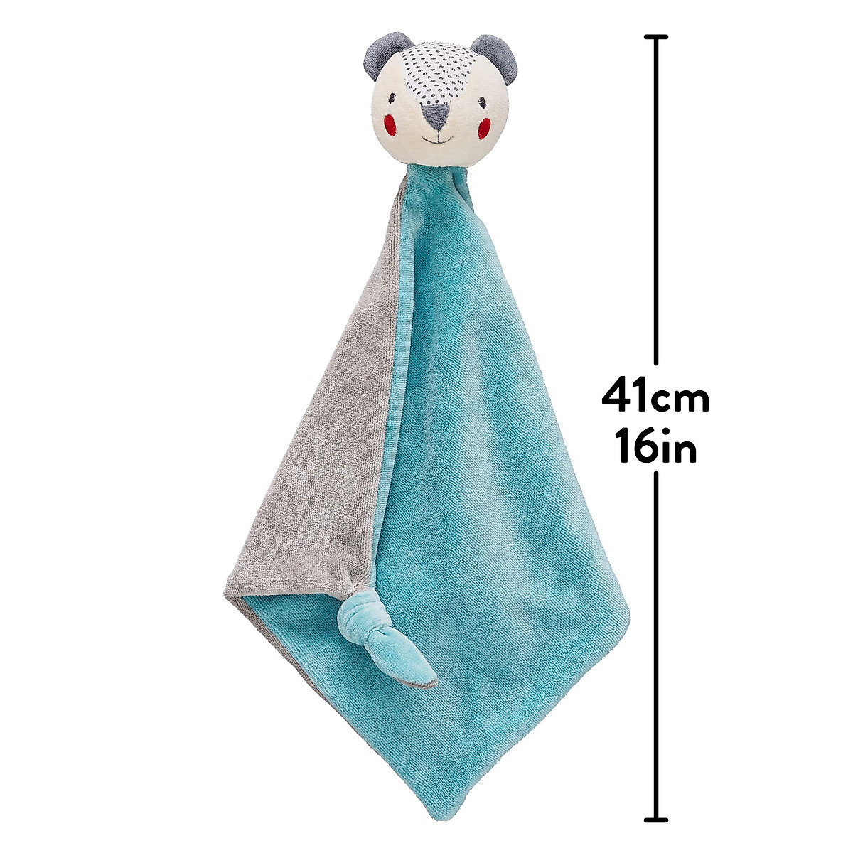 Petit Collage Organic Cotton Baby Blanket, Blue Bear - 100% Organic Soft Cotton, Cuddly Toy, 14.25” x 18”, Newborn to Toddler