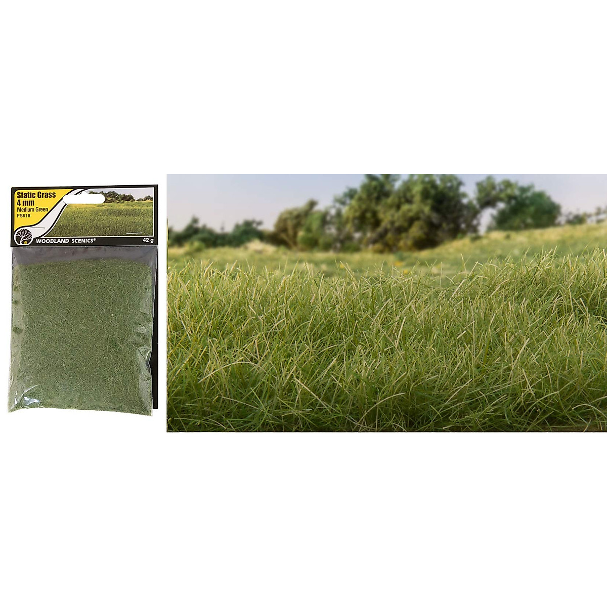 Woodland Scenics Static Grass, Light Green, Medium Green, and Dark Green, 4mm (Pack of 3) - with Make Your Day Paintbrushes