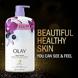Olay Fresh Outlast Body Wash, Orchid & Black Currant, 30 fl oz (Pack of 4)