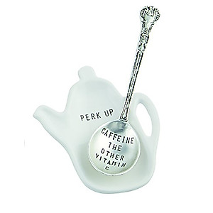 Mud Pie Caffeine Coffee Spoon Rest, White