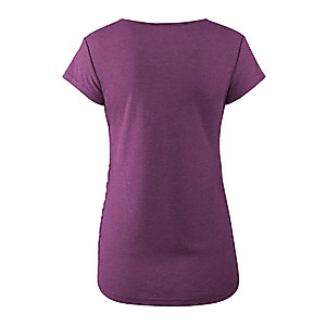 Ecavus 3PCS Women's Maternity Nursing Tops for Breastfeeding Short Sleeve Side Ruched Nursing Shirts