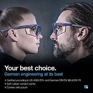 SolidWork Safety Glasses Clear Lens with Side Shields, Anti Fog, Anti Scratch, Anti-Glare, Protective Eyewear for Men & Women