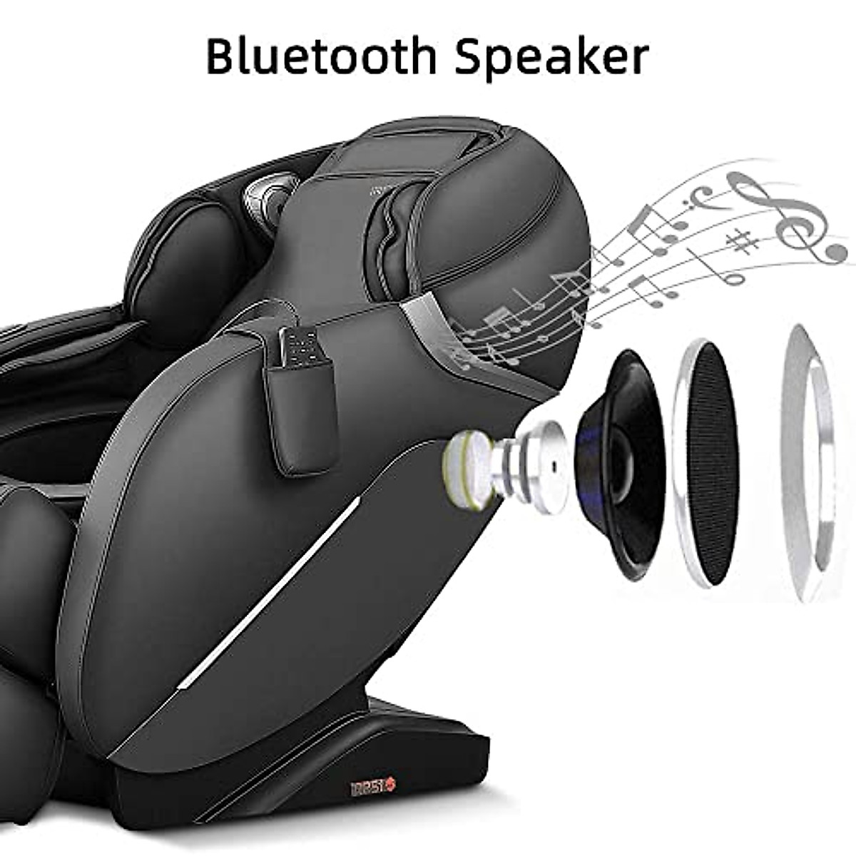 iRest SL Track Massage Chair Recliner, Full Body Massage Chair, Zero Gravity, Bluetooth Speaker, Airbags, Heating, and Foot Massage (Black)