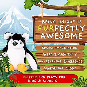 Randimals Mini Stuffed Animals - Penguin & Husky Dog Hybrid Mini Plushies - Cute Plushies for Girls & Cuddly Small Stuffed Animals for Boys - P-Dawg Little Plush Stuffed Animals for Kids & Kidults