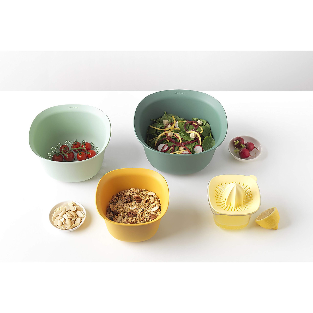 Brabantia Tasty+ Mixing Bowl Set with Colander and juicer