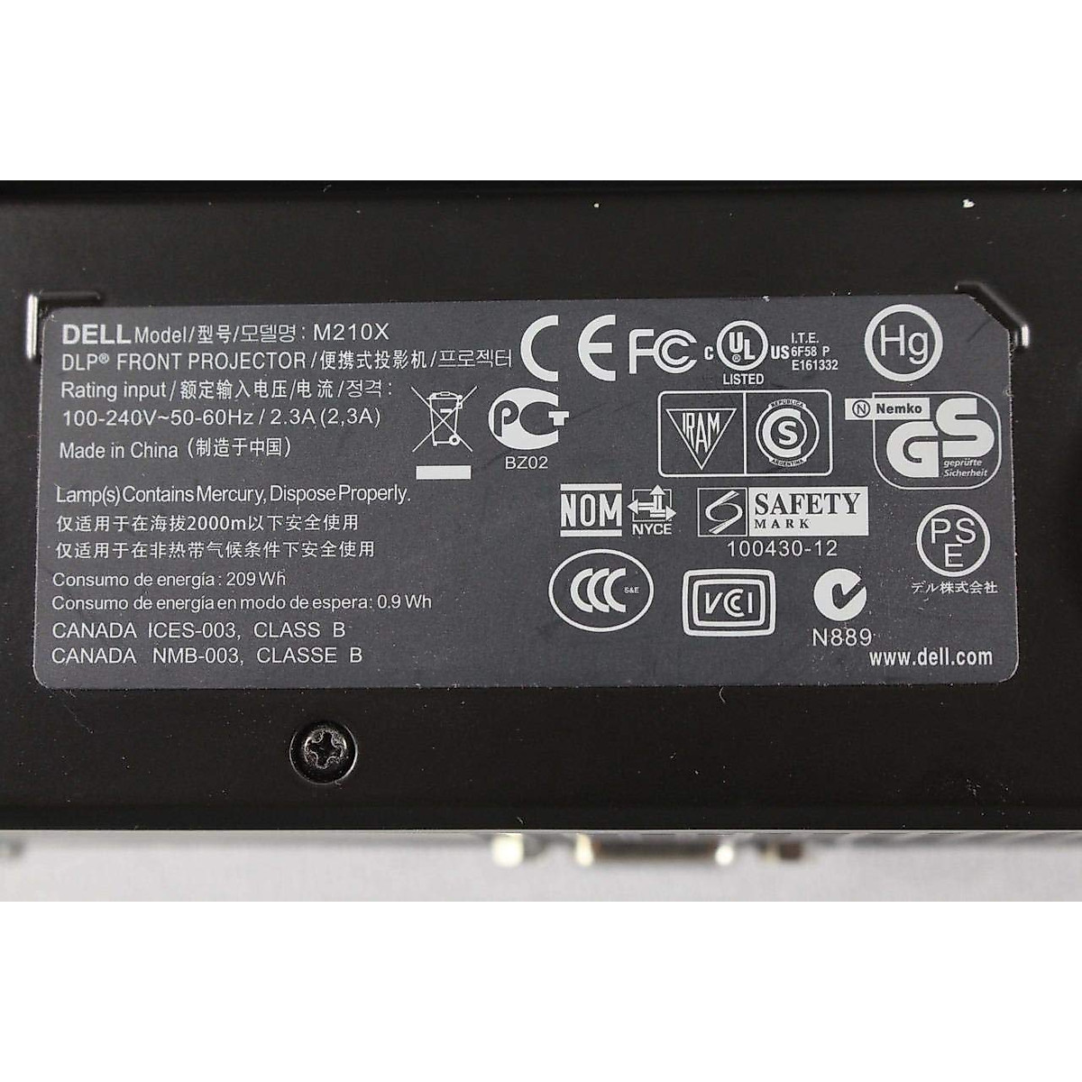 Dell M210X DLP Projector