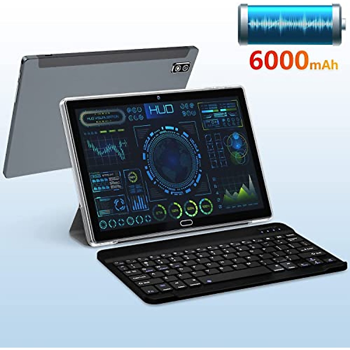 Android 11.0 Tablet 10 in,2 in 1 Tablet PC,4GB RAM 64GB ROM 256GB Expandable,Wi-Fi, Octa-Core Processor Google Certified Tablet with Keyboard 13 MP Camera 4G Cellular Dual Sim Tablet