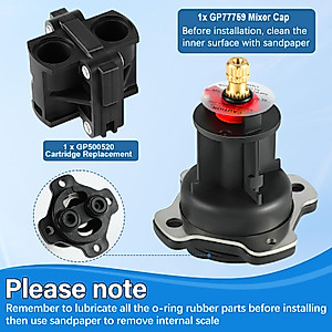 GP76851 Mixer Cap and GP500520 Pressure Balancing Unit Kit, Compatible with Kohler GP77759, GP876851 Part, Shower Valve Cartridge Replacement Repair Kit for Rite Temp and 1/2" Shower Valve