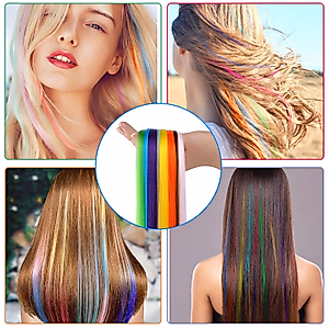 AmaSpace 100 Pcs Rainbow Hair Extensions, 20 Inch Colored Clip In Hair Extension Clip for Women Kids Gift Cosplay Dress Up Party Highlights (15 Colors, Contains Hair Extension Tools)