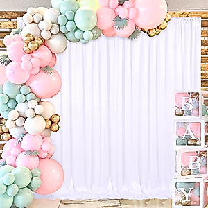 10x10FT White Backdrop Curtain for Parties Wedding White Photo Backdrop Curtains Drapes Fabric for Baby Shower Party Photoshoot Background Decorations
