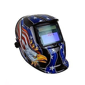 Instapark ADF Series GX-500S Solar Powered Auto Darkening Welding Helmet with Adjustable Shade Range #9 - #13 (American Eagle)