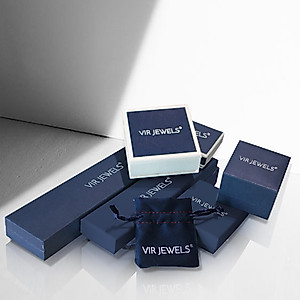 Vir Jewels 1.50 cttw Black Diamond Stud Earrings 14K White Gold Round Push Backs 4 Prong Basket