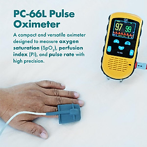 CMI Health Rechargeable Pulse Oximeter - Adult Finger Sensor for Continuous Monitoring & Spot-Checking - Adjustable Alarm for Pulse Rate and SpO2 Levels - Carry Case, AC Adapter Included