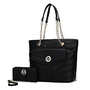 MKF Collection Tote & Wristlet Wallet for Women - Designer Handbag Shoulder Bag - Top-handle Purse