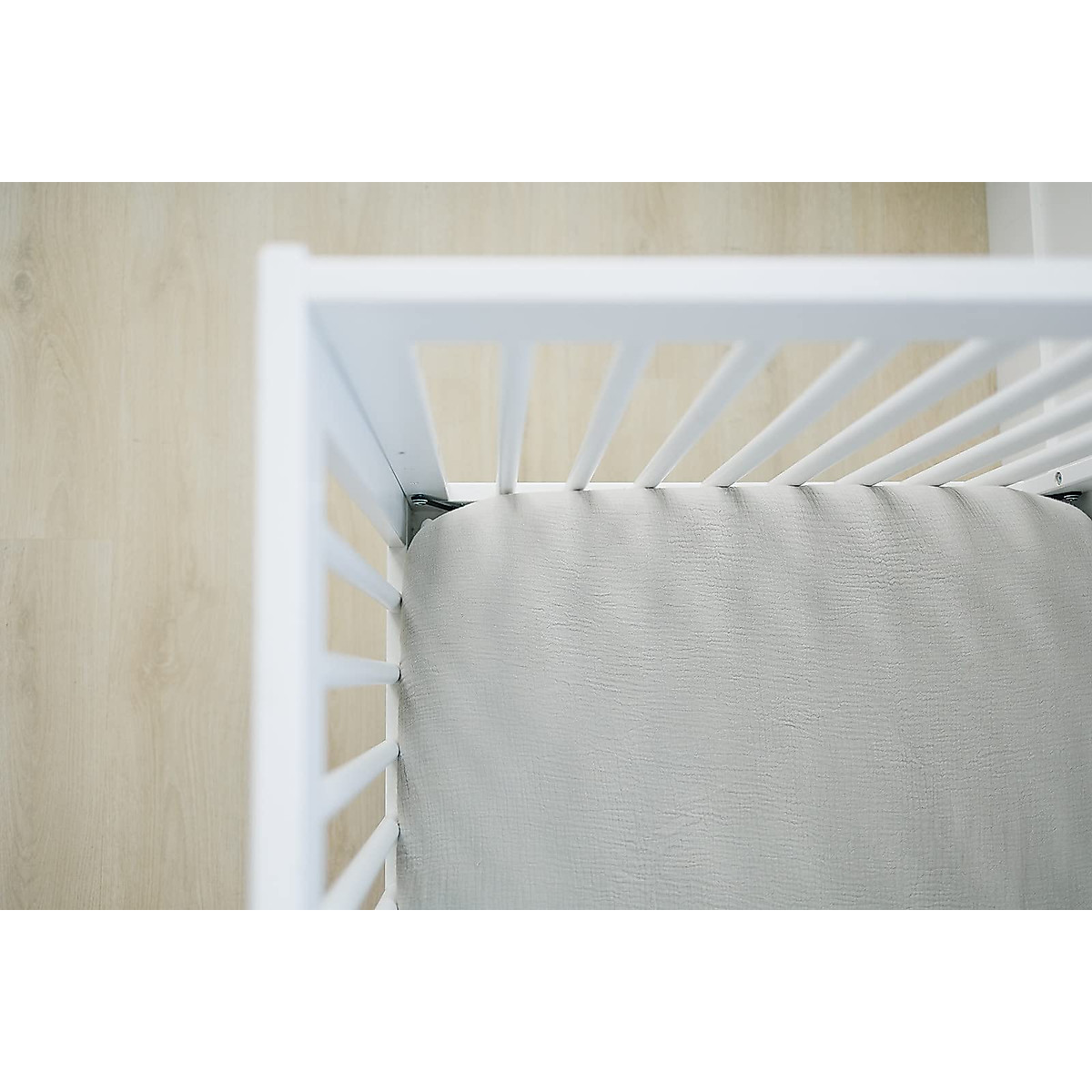 Marlowe & Co Cotton Muslin Crib Sheet, Fitted Crib Sheet for Baby Boy and Girl (Soft Gray)