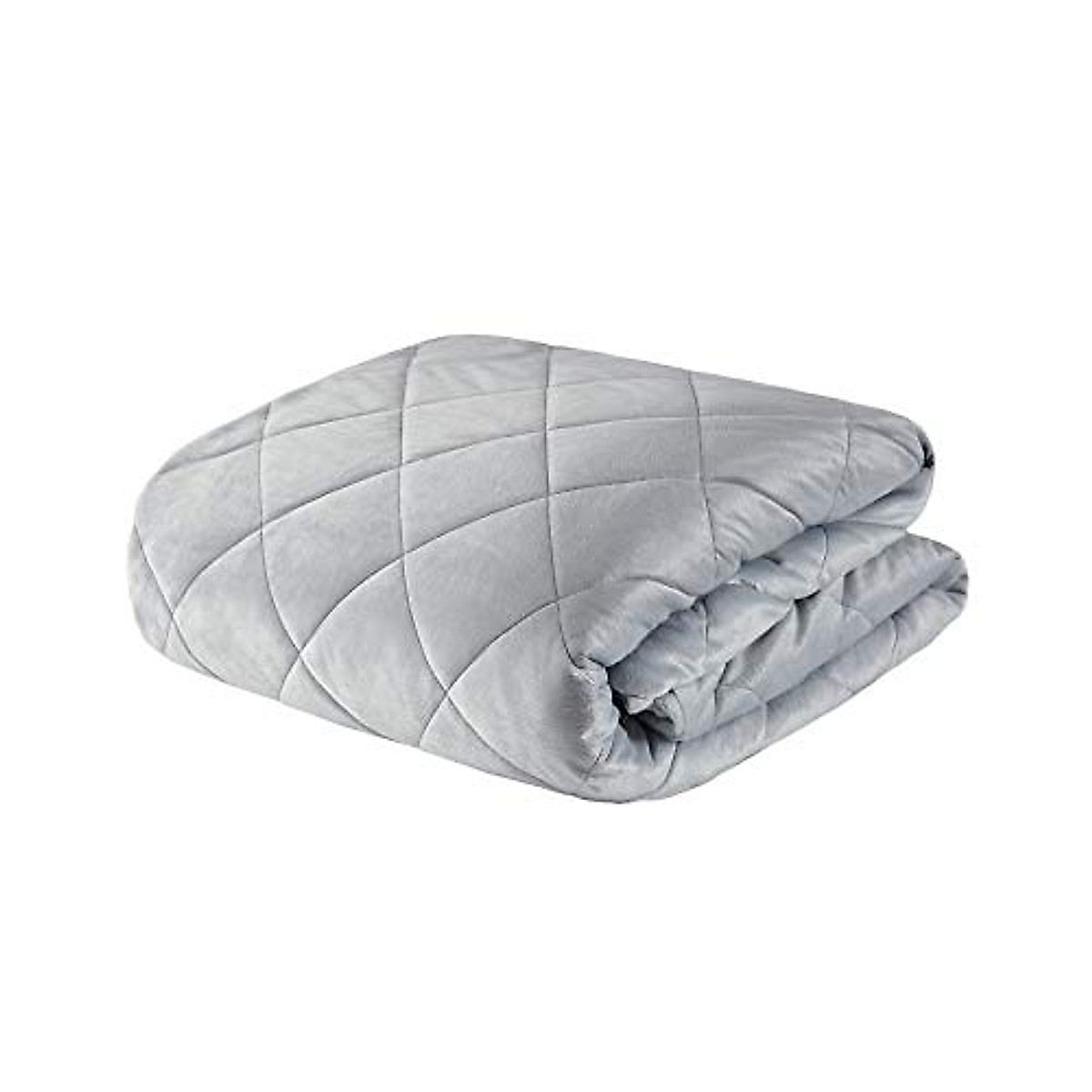 Beautyrest Luxury Quilted Weighted Blanket Ultra Soft Warm Mink with Glass Beads Filling and Zipper Cover Relaxing Pressure Relieving, 60X70-12Lbs, Grey