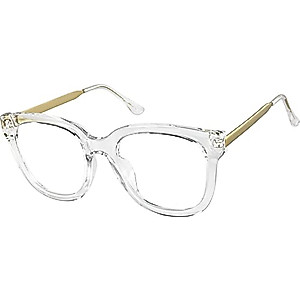 ZENNI Blue Light Blocking Glasses for Women Clear Square Frame Relieve Digital Screen Eye Strain Mixed Materials Light Eyewear