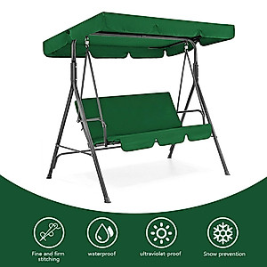 210D Patio Swing Canopy Replacement Top Cover Outdoor Swing Chair Cover Bench Waterproof Rocking Replacement Cover 59x59x4 Inches (Square Red)