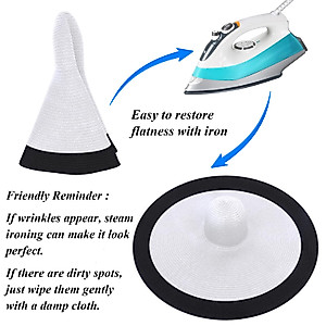 Oversized Sun Straw Hat for Women, UPF 50+ Floppy Wide Brim Summer Hat, Foldable Roll Up Travel Hat (Black White, 11.8 Inches Brim Width)