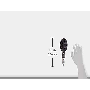 Qwik-Clean Brush - Easy Clean Retractable Bristles and Detangling Oval Brush for Curly, Straight and Thick Hair - Wet and Dry Hair - Black