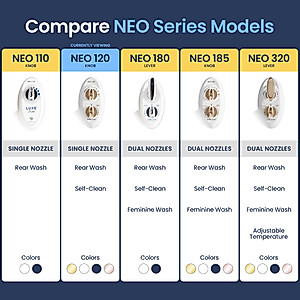 LUXE Bidet NEO 120 Gold, Toilet Seat Bumpers, and Shut-off Valve T-Adapter Bundle