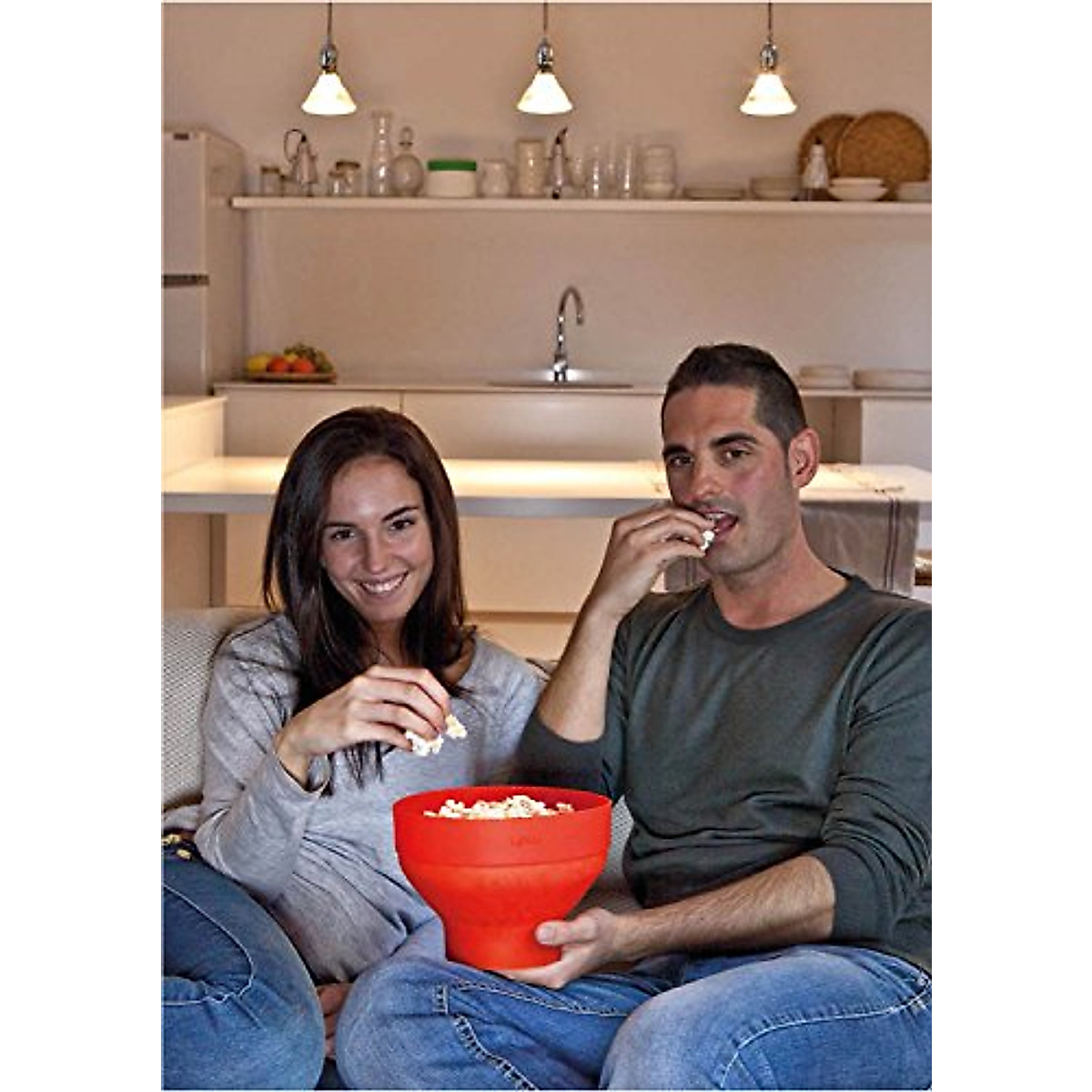 Lekue Microwave Popcorn Popper/ Popcorn Maker, Red