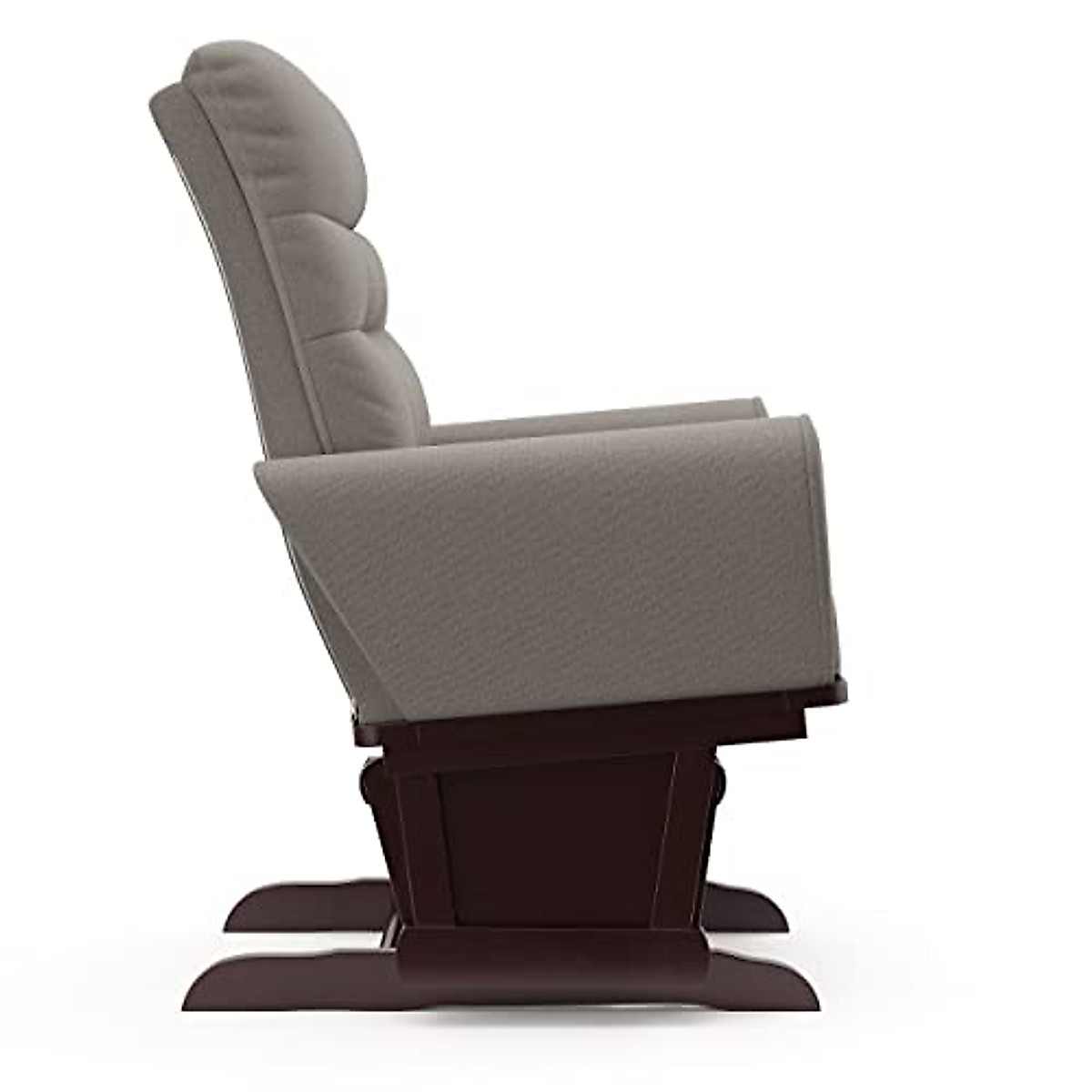 Storkcraft Harmony Premium Glider and Ottoman (Espresso Base, Sandstone Cushion) – Upholstered Glider, Padded Cushions with Storage Pocket, Smooth Rocking Motion, Easy to Assemble, Solid Hardwood Base