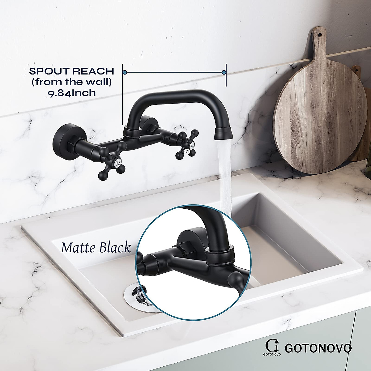 Oil Rubbed Bronze 8’’ Shower Faucet 2 Lever Handle Bathtub Spout 3 Function Bathroom Wall Mount Kitchen Faucet 8’’ Center 9’’ Spout Reach 2 Cross Handle Victorian Kitchen Sink Faucets