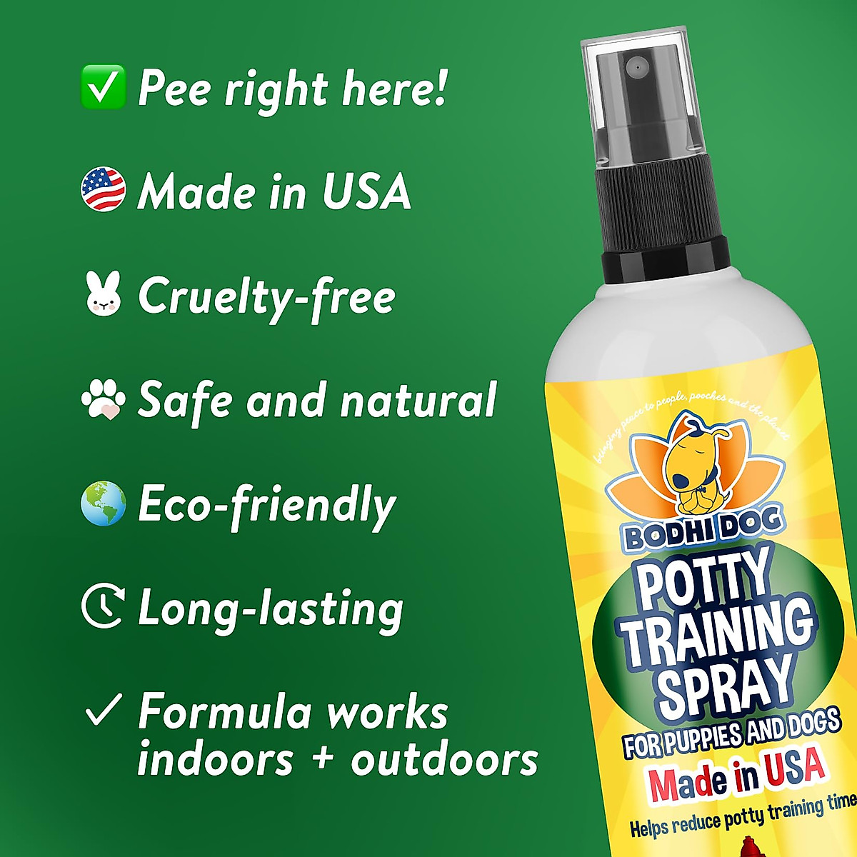 Bodhi Dog Potty Training Spray | Indoor Outdoor Potty Training Aid for Dogs & Puppies | Puppy Potty Training for Potty Pads | Made in USA (8oz)