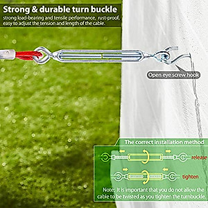 Heavy Duty Aerial Dog Tie Out Trolley System for Small to Large Dogs - Dog Run Cable 100ft /75ft /50ft Dog Zipline with 10ft Dog Runner Cable for Yard Camping