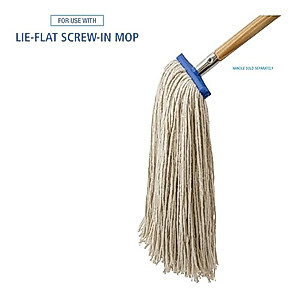 Boardwalk BWK720C 20 oz. Economical Lie-Flat Cotton Fiber Mop Head - White (12/Carton)