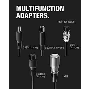 stio Universal Power Adapter Charger for Gotrax/Hiboy, 42V/36V 2A GX16 GX12 3Pins DC5.5-2.5/2.1 XLR 3Prong Connector Power Supply for 36V Lithium Battery UL Certified Charger