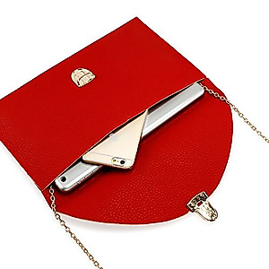 GEARONIC TM Fashion Designer Women Handbag Tote Bag PU Leather Shoulder Ladies Girls Purse Teens For Beach Travel Work Evening Day School Red