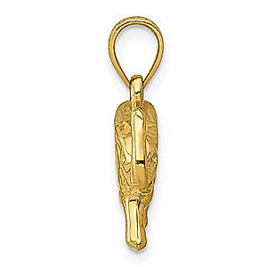 IceCarats 14K Yellow Gold Elephant Necklace Charm Pendant 18mm x 17mm Only