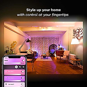 Philips Hue A19 LED Smart Bulb Starter Kit, 4 A19 Bulbs, 1 Hue Hub, Multi-color, 5 Piece Set