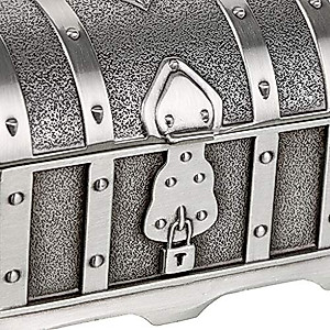 Hipiwe Vintage Metal Jewelry Box Treasure Trinket Chest,Smal Ring Earrings Necklace Keepsake Gift Holder Case for Girls Ladies Women (Small)