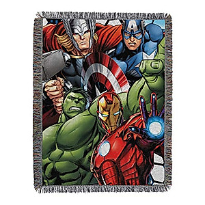 Marvel's Avengers, "Best Team" Woven Tapestry Throw Blanket, 48" x 60", Multi Color