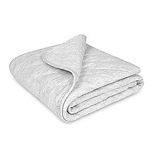 Zenssia Organic Cotton Baby Blanket Warm, Breathable and Super Soft Quilted Toddler Blanket for Boys and Girls - Thermal Crib Blanket Thick and Light Weight 39''x47'' Large - Gray