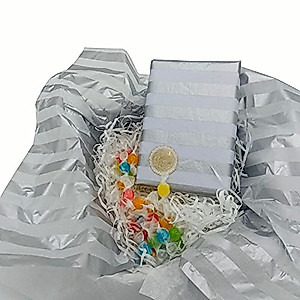 TTLLQQ tissue paper gift wrap paper bulk metallic color tissue paper wrapping paper gift Christmas Valentine's Day party (20 * 14 inches 120 silver sheets)