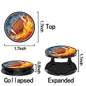 MIULHPA Multifunction Football Team Cell Phone Stand Holder and Grip. Foldable Phone Kickstand Mount Compatible for Smartphones (Green Fire Design)3Pack MALAI01