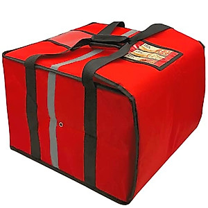 FSE Insulated Pizza Food Delivery Bag Carrier, 18 Inch x 18 Inch x 13 Inch (Touch Velcro Closure)