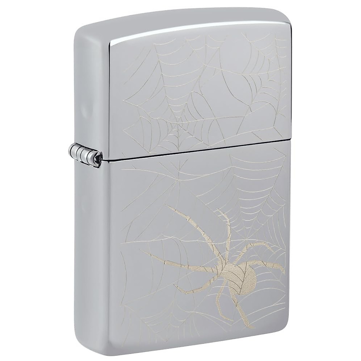 Zippo Spider Web Design High Polish Chrome Pocket Lighter