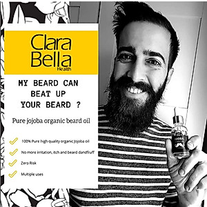 Jojoba Beard Oil for Men I 100% Pure Organic Beard Oil I Stop Itch I Unscented Beard Oil I No More Beard Dandruff I Mustache Oil I Mens Beard Oil Soften Coarse Hair, 1fl oz(30ml) (Jojoba)