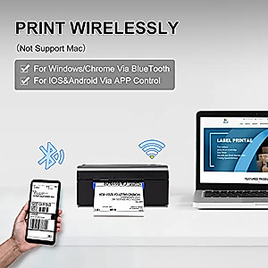 beeprt Bluetooth Shipping Label Printer - 4x6 Wireless Label Printer for Shipping Packages, Thermal Label Printer Compatible with Shopify Ebey Amazon Etsy FedEx UPS USPS Small Business Home 72pcs/min