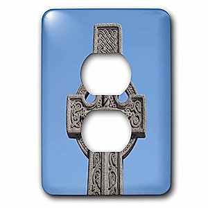 3dRose lsp_82802_6 Scotland, Edinburgh, Stone Celtic Cross Eu36 Cmi0157 Cindy Miller Hopkins 2 Plug Outlet Cover