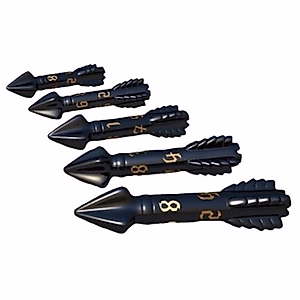 PolyHero Dice Rogue Level Up Pack: 5d8 Crossbow Bolts - Nightshade