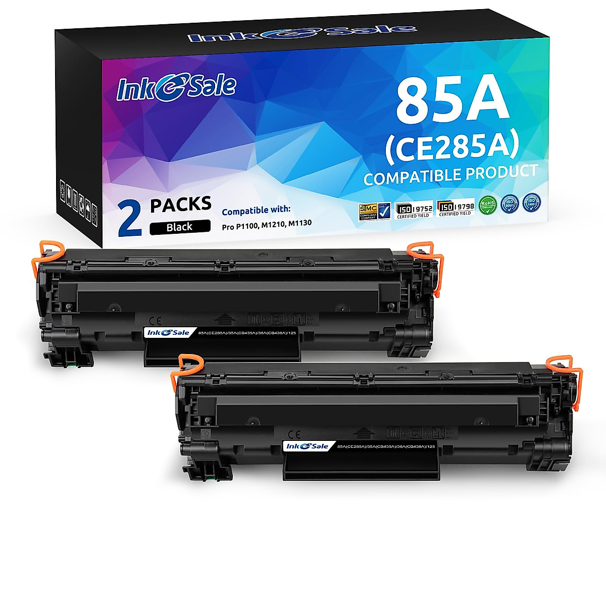 INK E-SALE Compatible Toners_Cartridges_Printer Replacement for HP 85A CE285A for HP Pro P1102w P1109w M1212nf M1217nfw M1136 M1137 M1138 M1139 M1210 M1212 M1214 (2000 Pages*2 Pack Black)