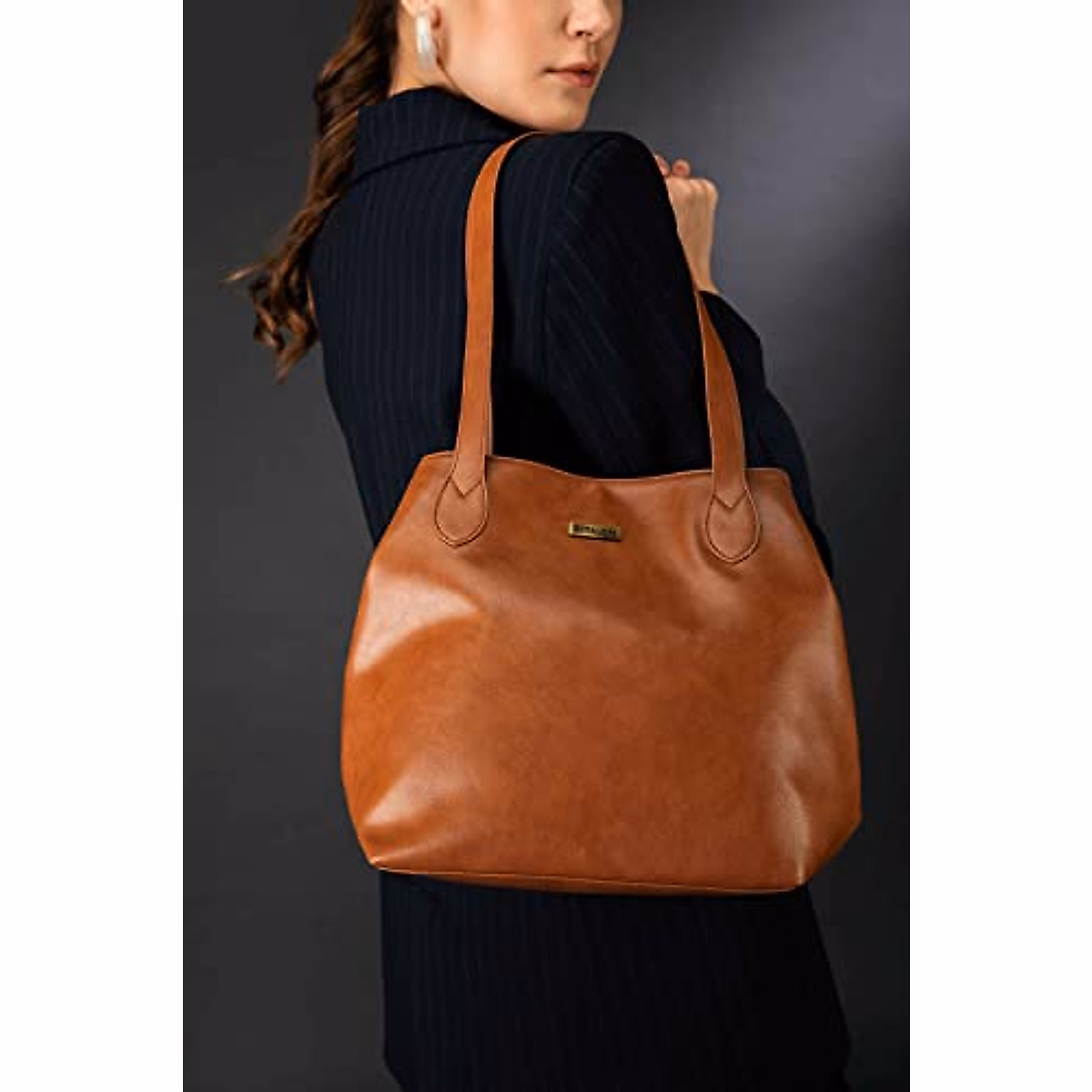 ESTALON Women Structured Shoulder Bag (Tan)